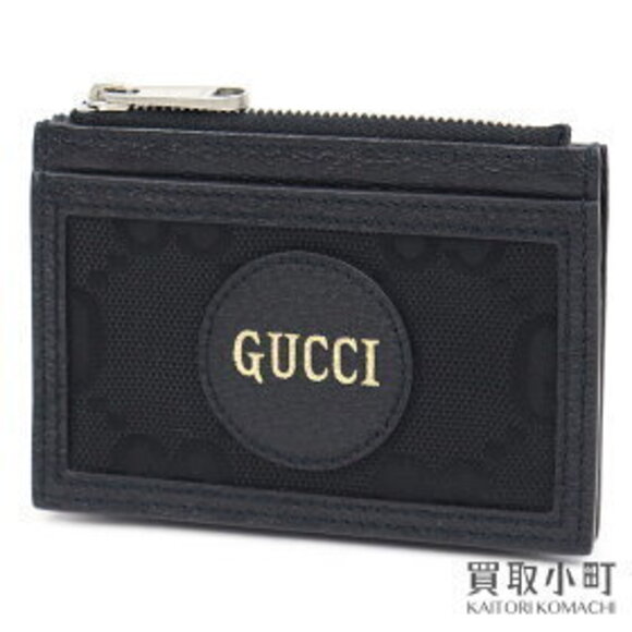 Gucci | Bags | Gucci The Grid Card Wallet Black Coin Pass Double Gg ...
